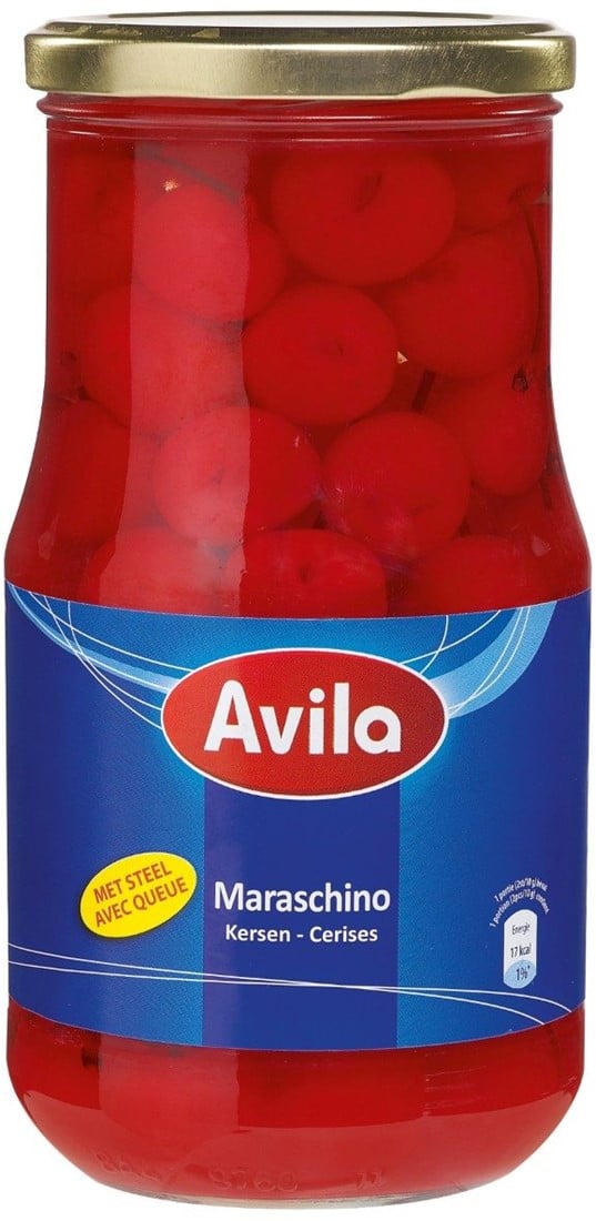 Cocktail-Kersen Rood met Steel 950 Gram Schulz Rijnvaart