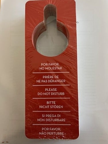 Deurkaart-please do not disturb 100 St Schulz Rijnvaart